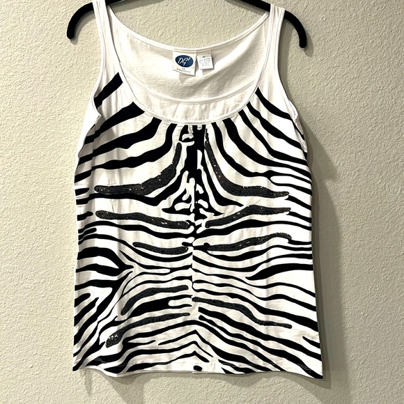 DG2 by Diane Gilman | Tops | Zebra Print Sparkly Tank | Poshmark